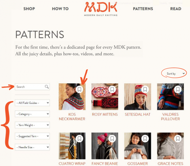 New! MDK Patterns Library – Modern Daily Knitting